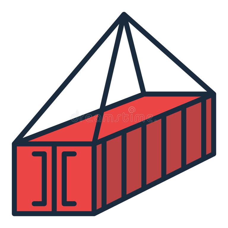 Red Shipping Container Vector Simple Colored Icon Stock Vector ...