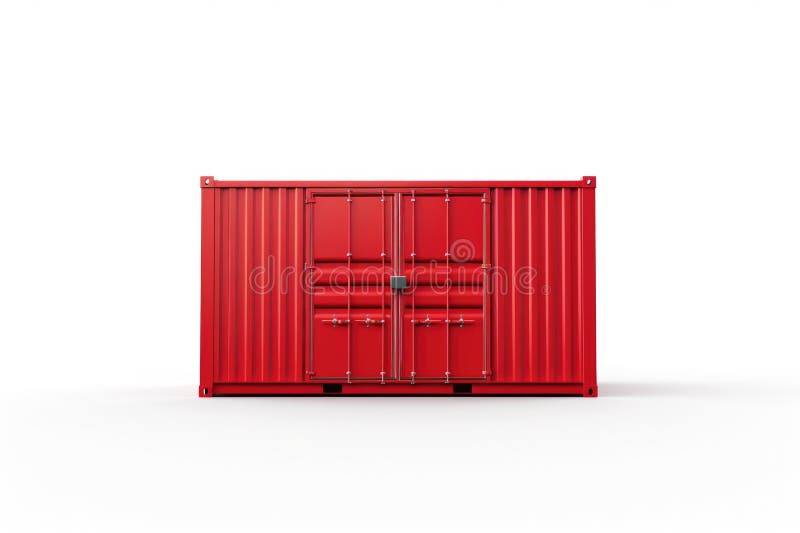 A Red Shipping Container on a White Surface. Suitable for Logistics and ...