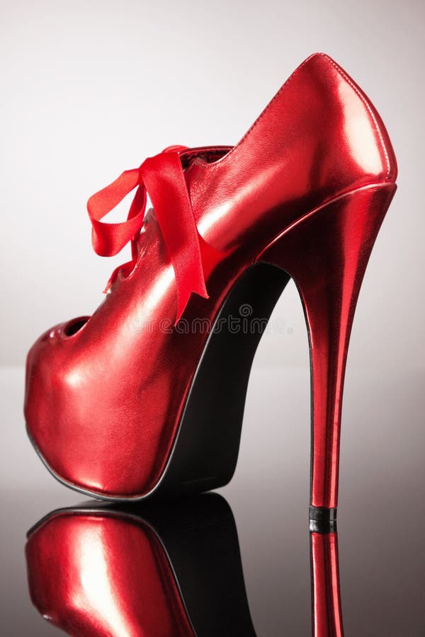 Pair of Red Women S High-Heel Shoes 1 Stock Photo - Image of female ...