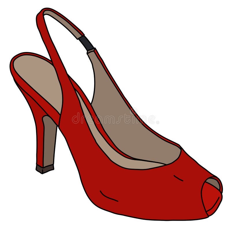 The red shoe on high heel stock vector. Illustration of leather - 177454371