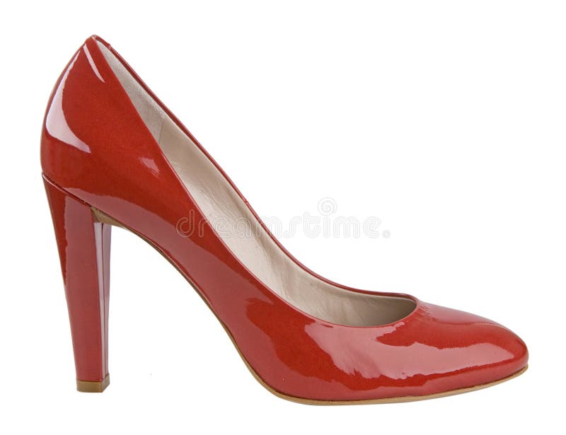 Red woman shoes stock image. Image of black, heel, foot - 1414645