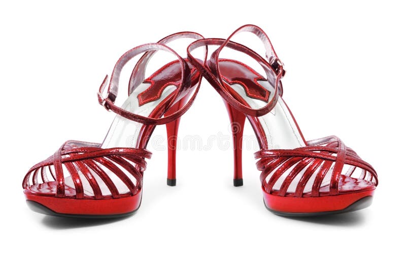 Pair of Elegant, Red Ladies Dress Shoes Stock Image - Image of ...