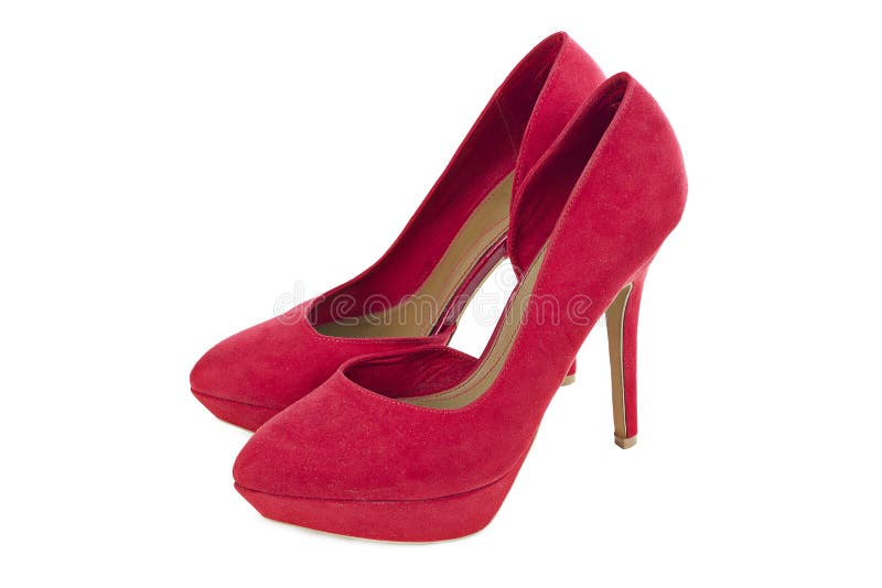 Pair of Elegant, Red Ladies Dress Shoes Stock Image - Image of ...