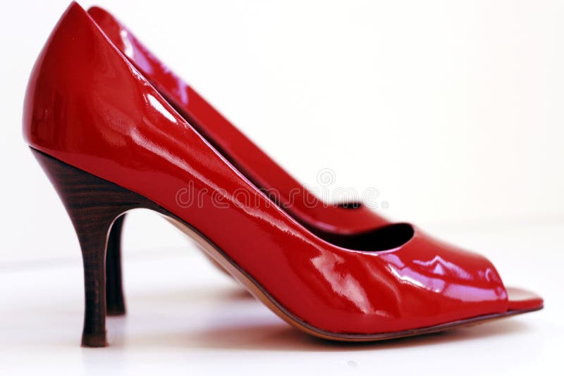 Pair of Red Women S High-Heel Shoes 1 Stock Photo - Image of female ...