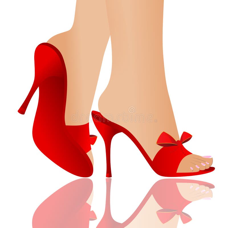Red shoes stock vector. Illustration of accessory, females - 41123689