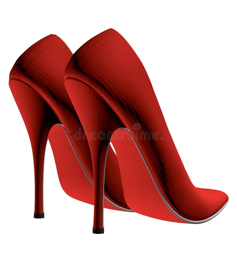 Red shoes stock vector. Illustration of white, beauty - 58844807