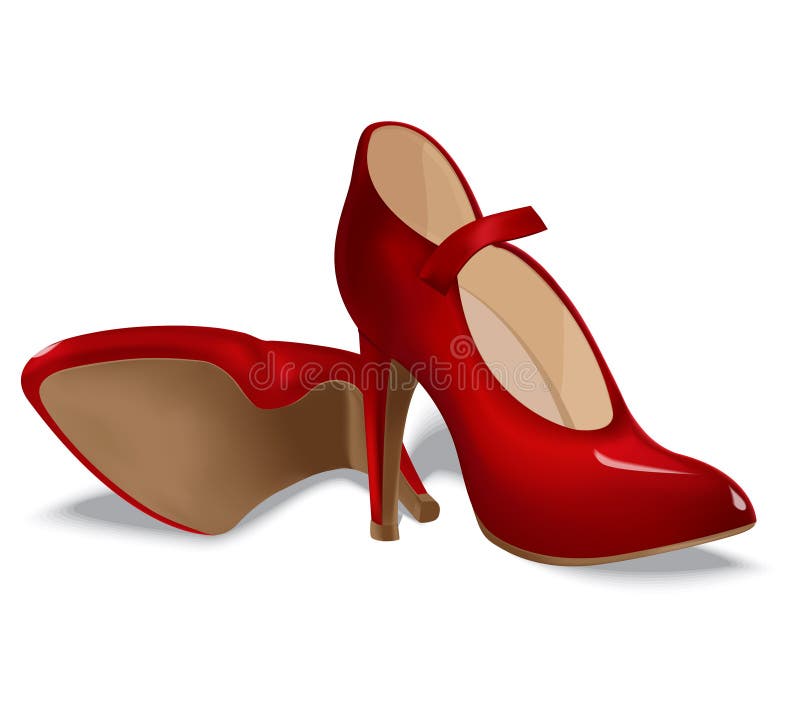 Red shoes for women stock illustration. Illustration of reflection ...