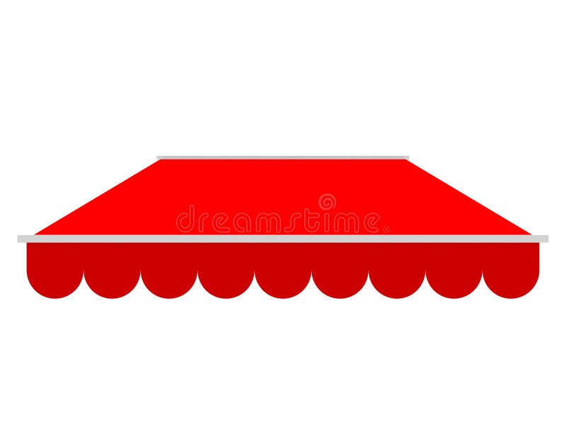 Red Shop Awning Sunshade Mockup for Shop and Restaurant Stock ...