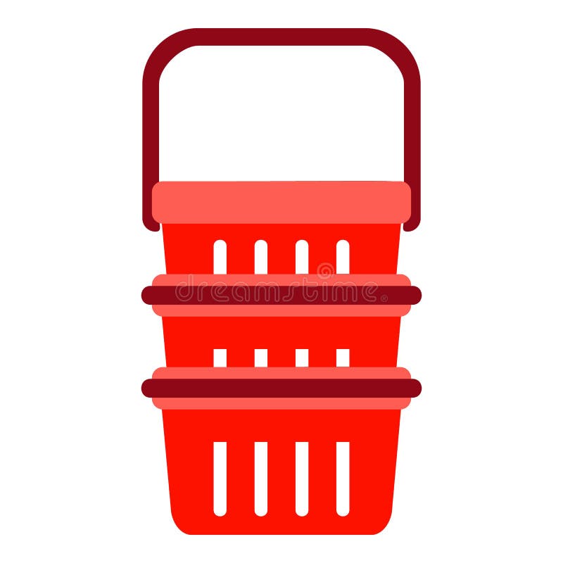 Shop Basket Icon, Isometric Style Stock Vector - Illustration of ...
