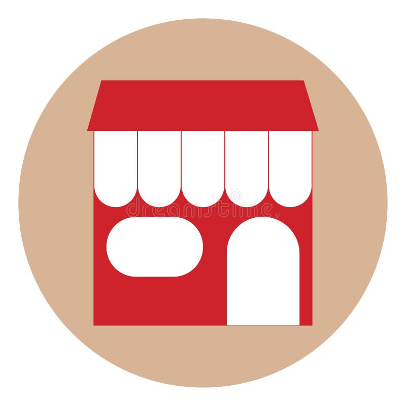 Red shop, icon stock vector. Illustration of grocery - 260377686