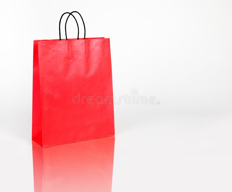 Red Shopping Bag with Space for Your Logo or Text Stock Photo - Image ...