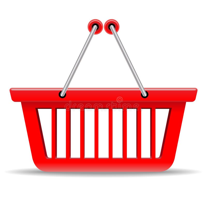 Red shopping basket stock vector. Illustration of internet - 17498027