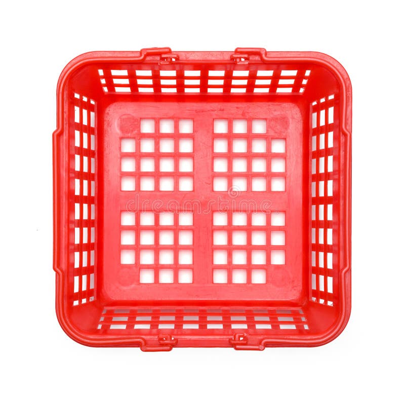 Red Shopping Basket stock image. Image of white, plastic - 197835577