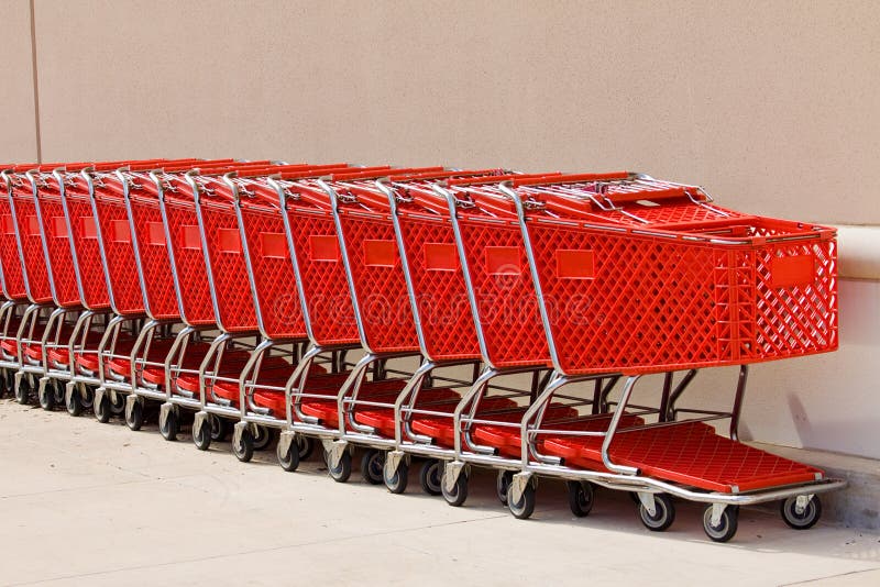 Red shopping cart stock image. Image of sale, commerce - 10399437