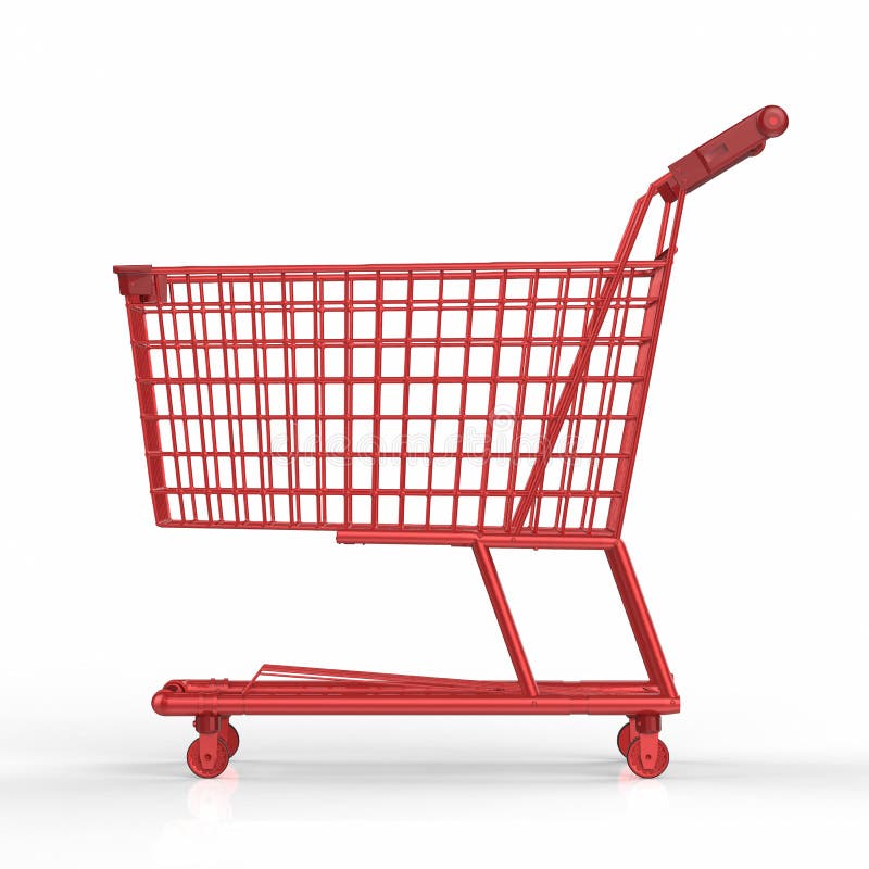 Red shopping cart stock illustration. Illustration of pushcart - 82139304