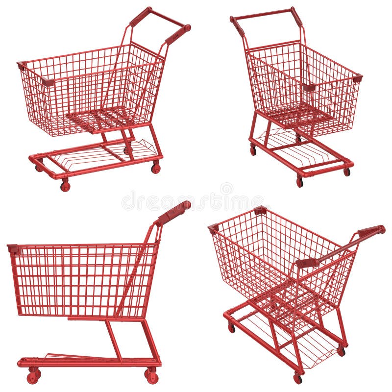Red shopping cart stock illustration. Illustration of retail - 82668516