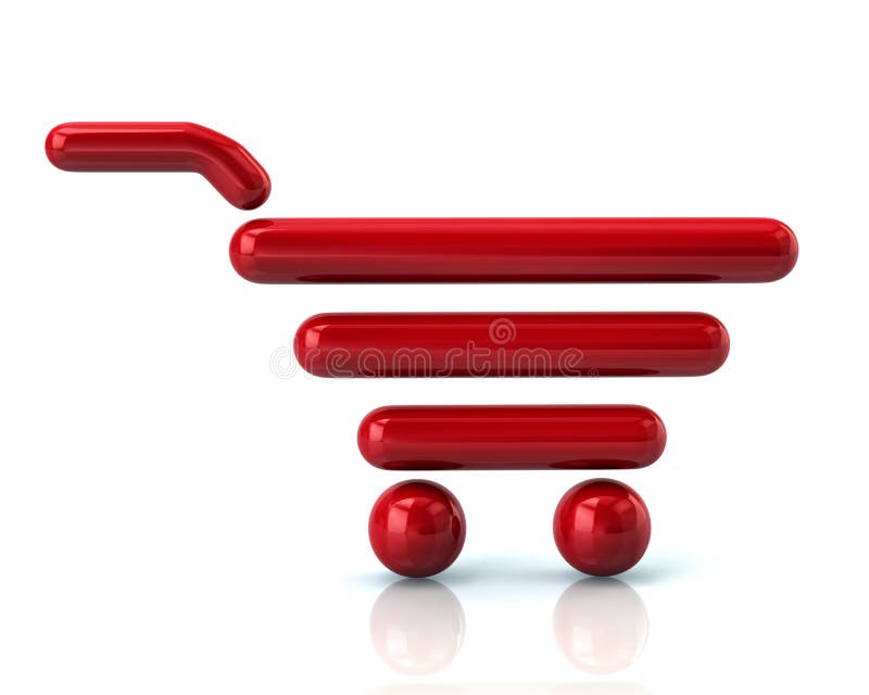 Red Shopping Cart Symbol on Computer Key Stock Illustration ...