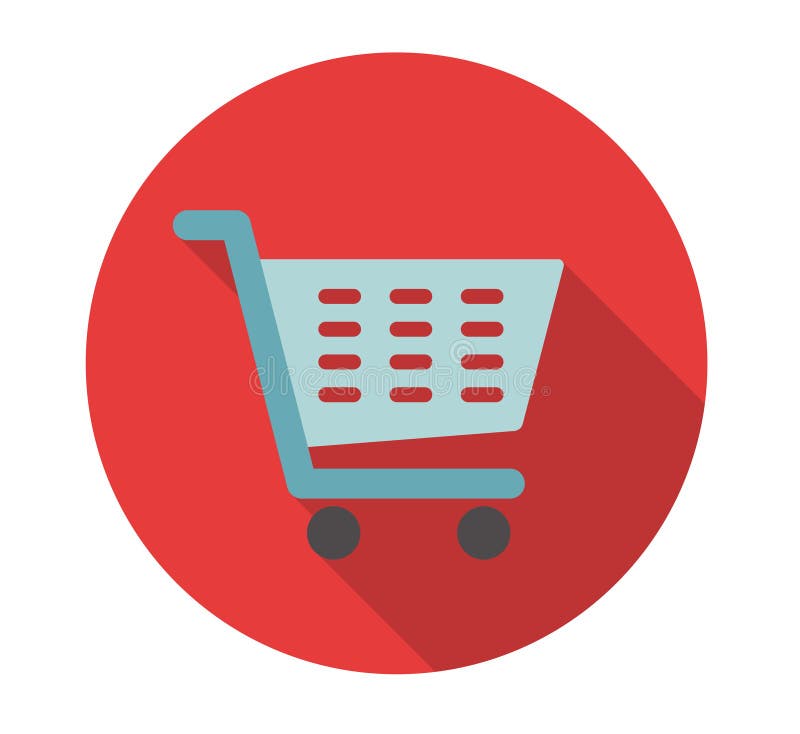 Red Shopping Cart Symbol Button Stock Vector - Illustration of store ...