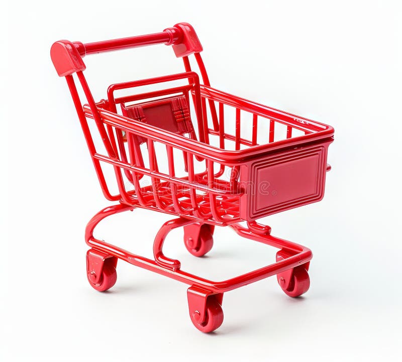 Red Shopping Cart White Wheels Ai Generated Stock Photos - Free ...