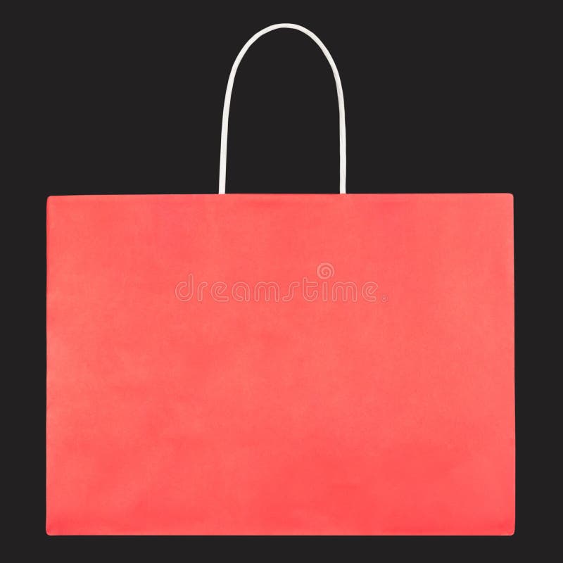 Red Shopping Paper Bag on Black Texture Stock Photo - Image of black ...