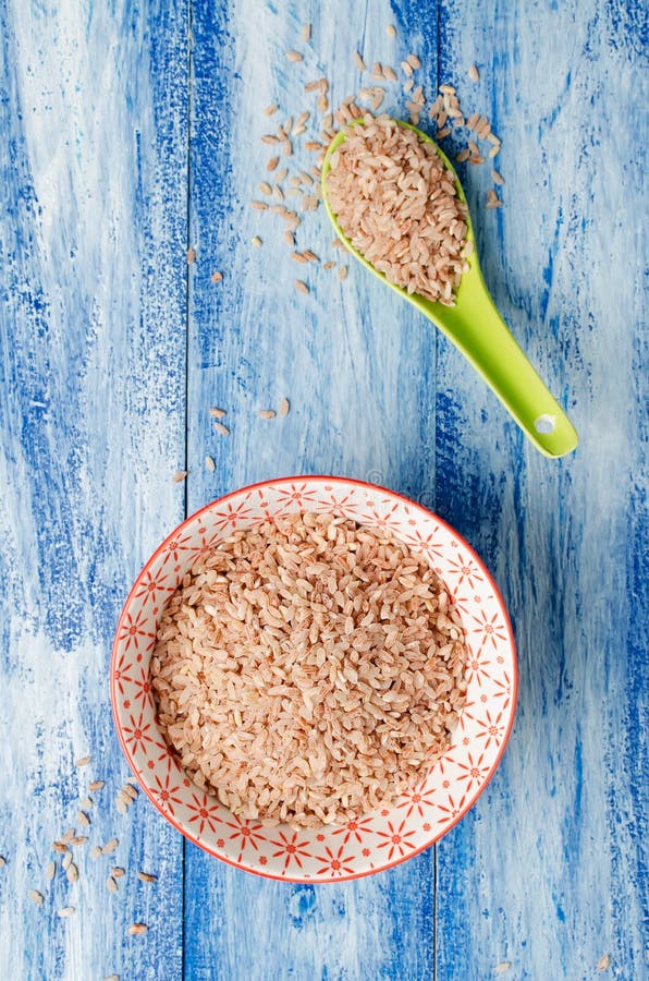 Red Short-grain Rice in a Bowl Stock Photo - Image of ingredient, iron ...