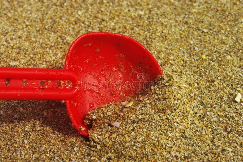 Red Shovel stock image. Image of bright, ocean, weekends - 7066317