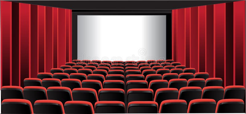 Rows of Red Cinema or Theater Seats Stock Vector - Illustration of ...