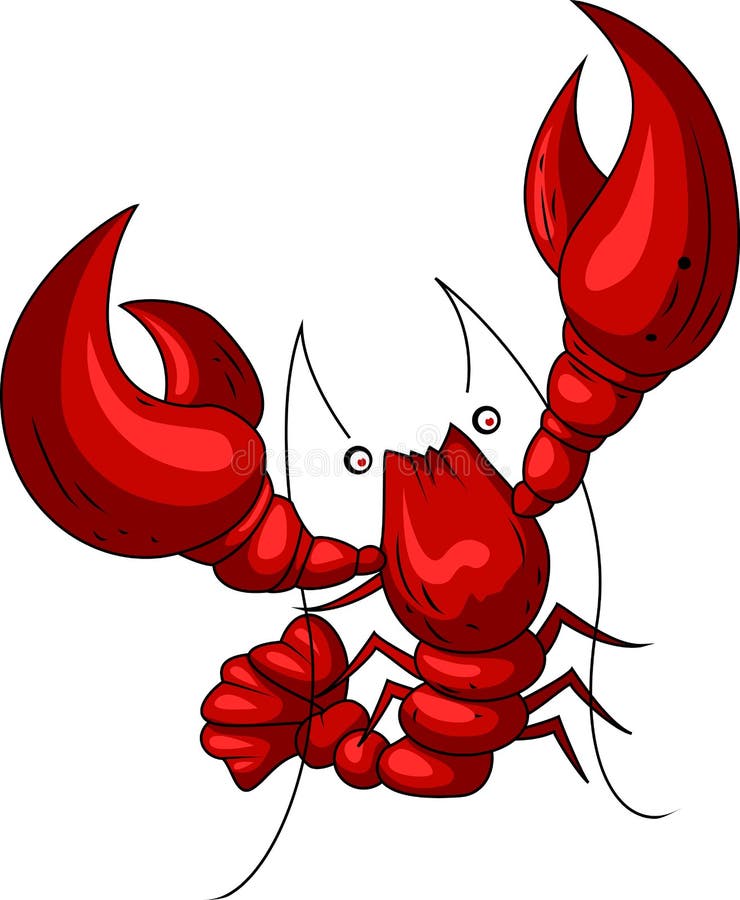Red shrimp cartoon stock illustration. Illustration of happy - 30892356