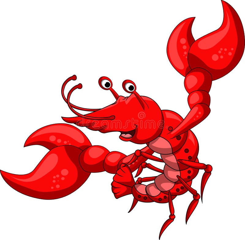 Red shrimp cartoon stock illustration. Illustration of character - 30892368