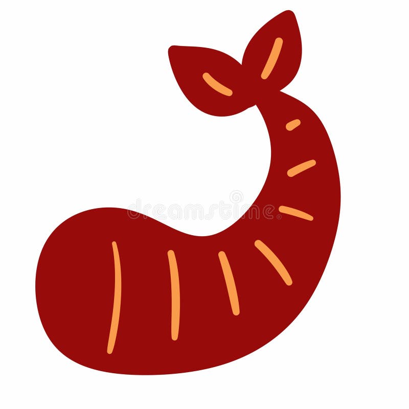 Red Shrimp Icon, Simple Illustration Stock Illustration - Illustration ...