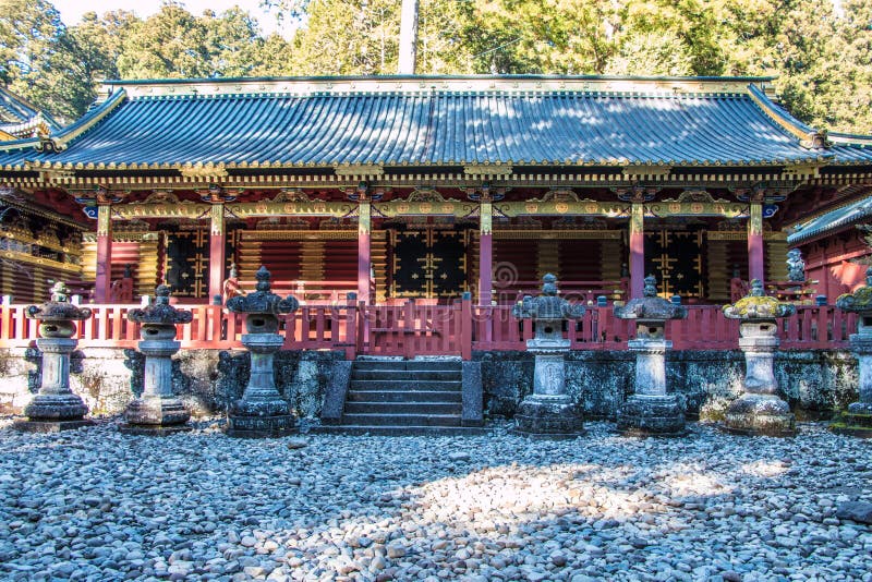 Red Shrine stock image. Image of odaiba, blue, foreign - 195868865