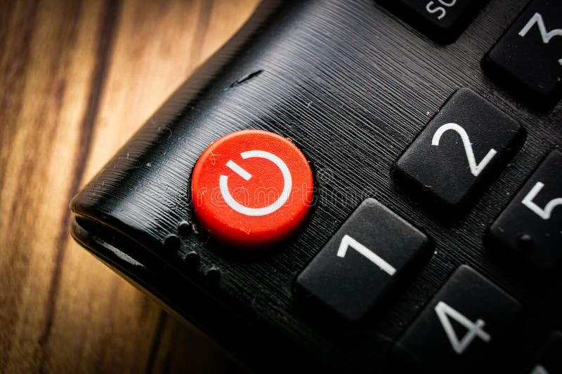 Red Shut Off Button on a Remote Control Powering Down Shutting of ...