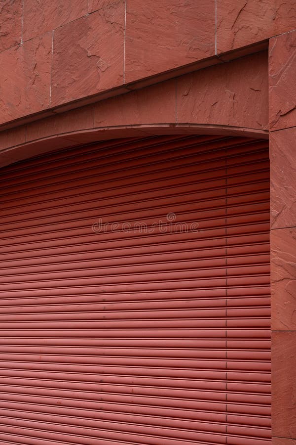 Red Shutter Door Architecture Background Stock Image - Image of ...