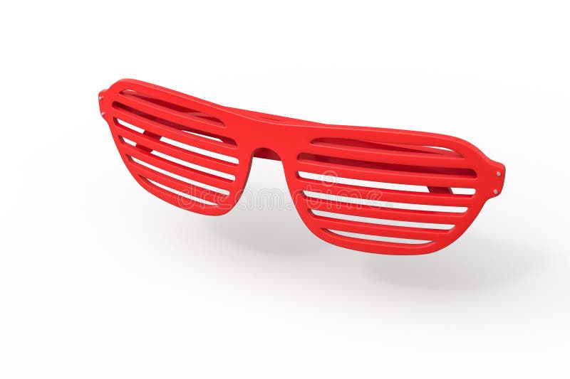 Red Shutter Shades Angled on a White Backdrop Stock Illustration ...
