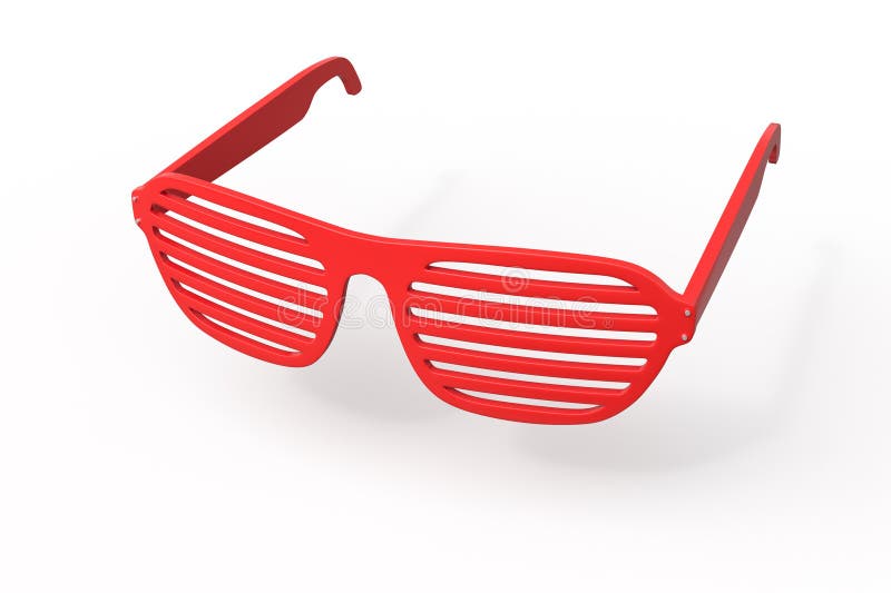 Red Shutter Shades 3D Render Facing Right Stock Illustration ...