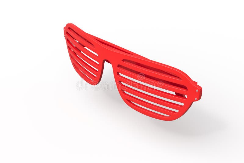Red Shutter Shades with a Side View on White Stock Illustration ...
