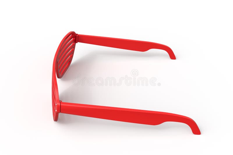 Red Shutter Shades Sunglasses Isolated on White Stock Image - Image of ...