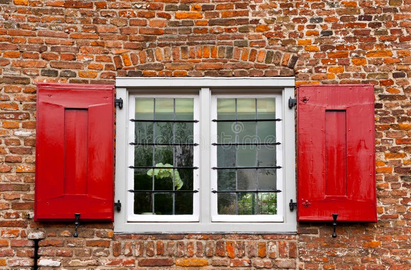 Traditional dutch windows stock image. Image of bricks - 34494751