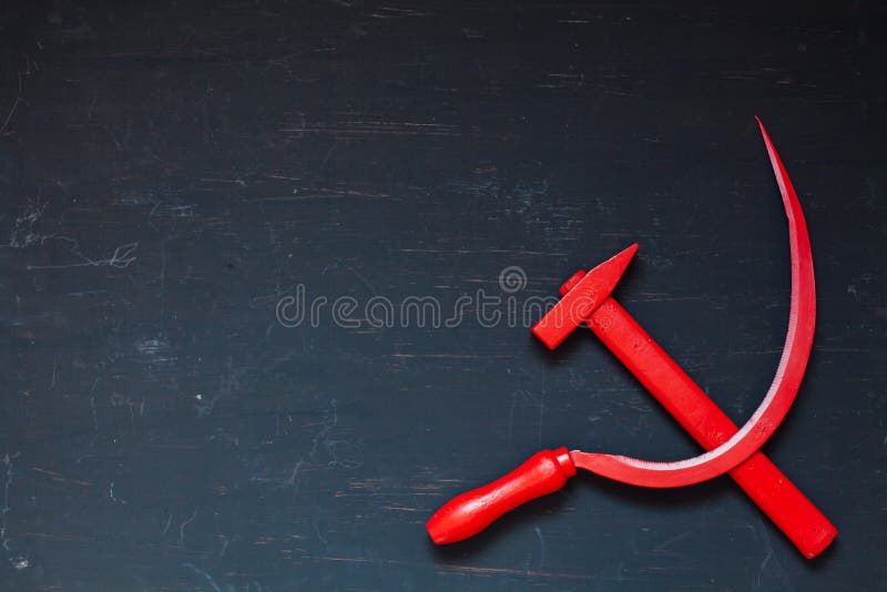Red Sickle and Hammer Workers and Peasants Revolution Stock Image ...