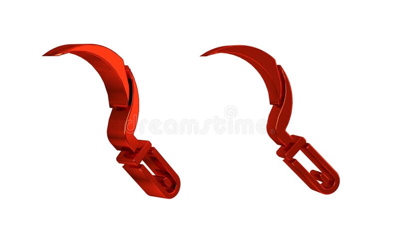 Red Sickle Icon Isolated on Transparent Background. Reaping Hook Sign ...