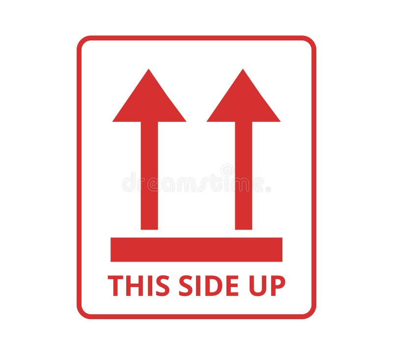 Red this Side Up Sign. Concept of Packaging Stock Vector - Illustration ...