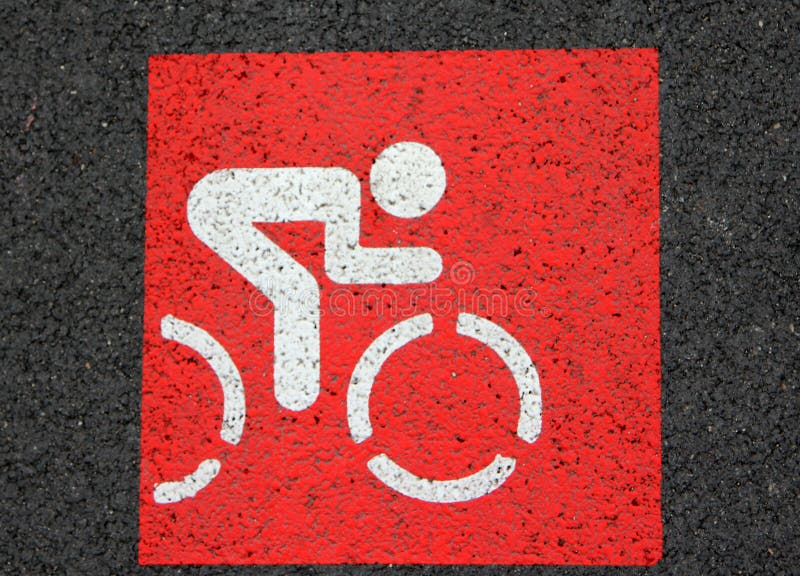 Red sign of bicycle lane stock image. Image of road, spain - 47751731