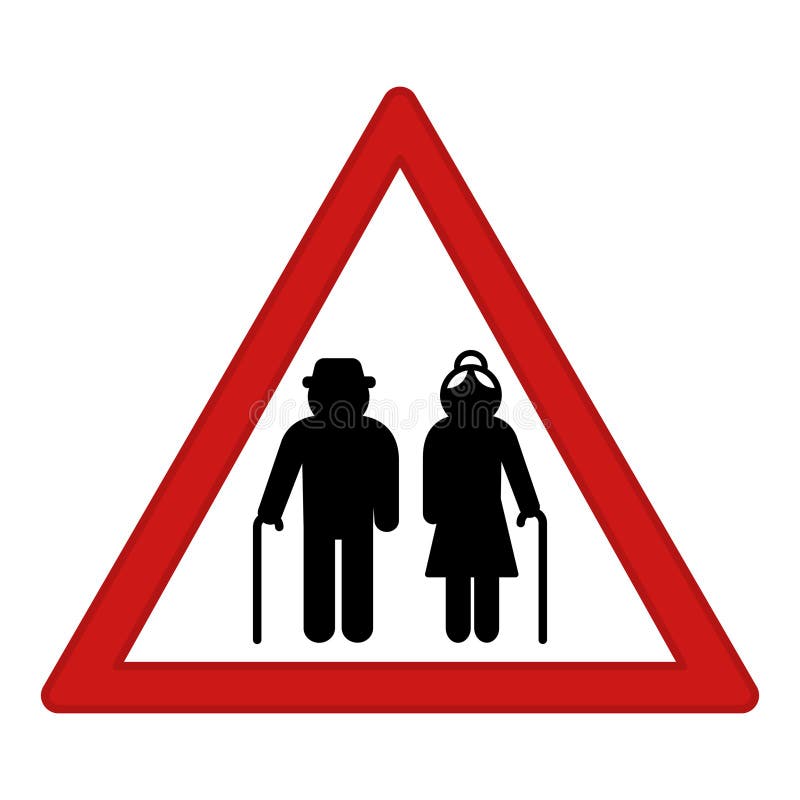 Red Sign Elderly People. stock vector. Illustration of traffic - 334666644