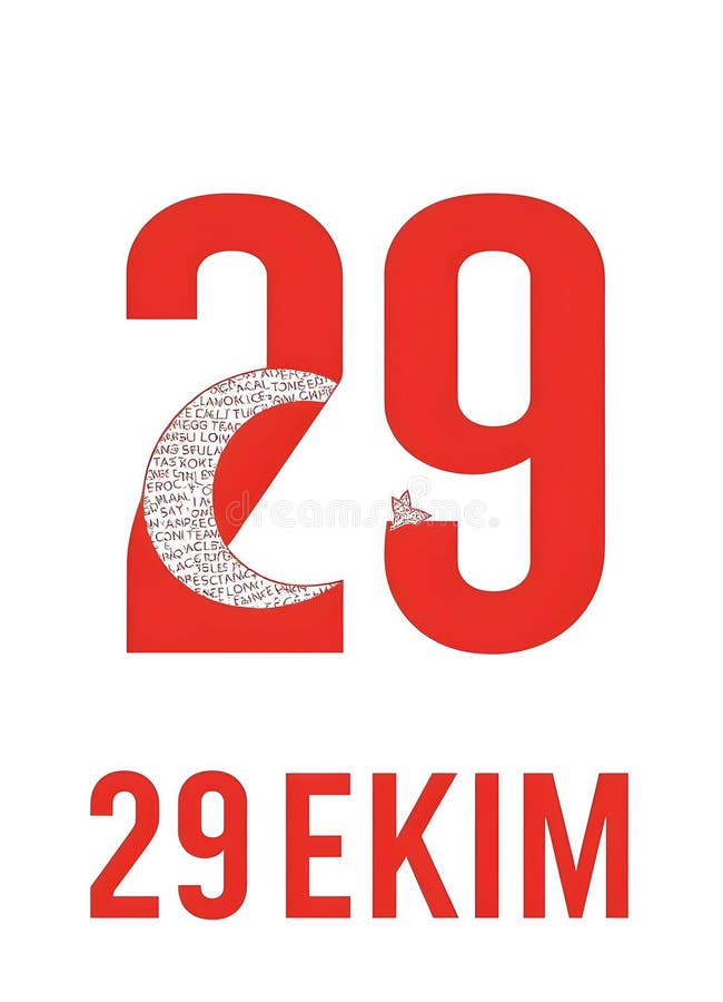 A Red Sign of Number 29 with Crescent Symbol in it and the Text 29 EKIM ...