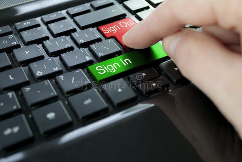 Red sign out button stock image. Image of press, communication - 41455325