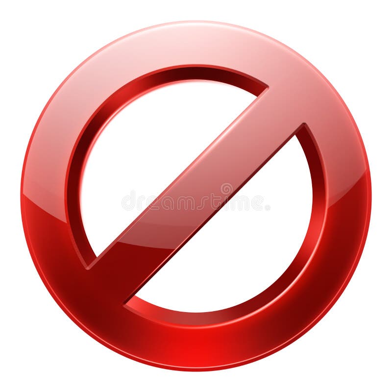 Red Sign, Prohibition Icon Isolated on White Background Stock ...