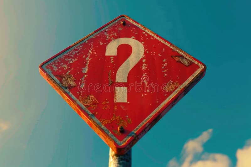 A Red Sign with a Question Mark. Suitable for Educational Materials ...