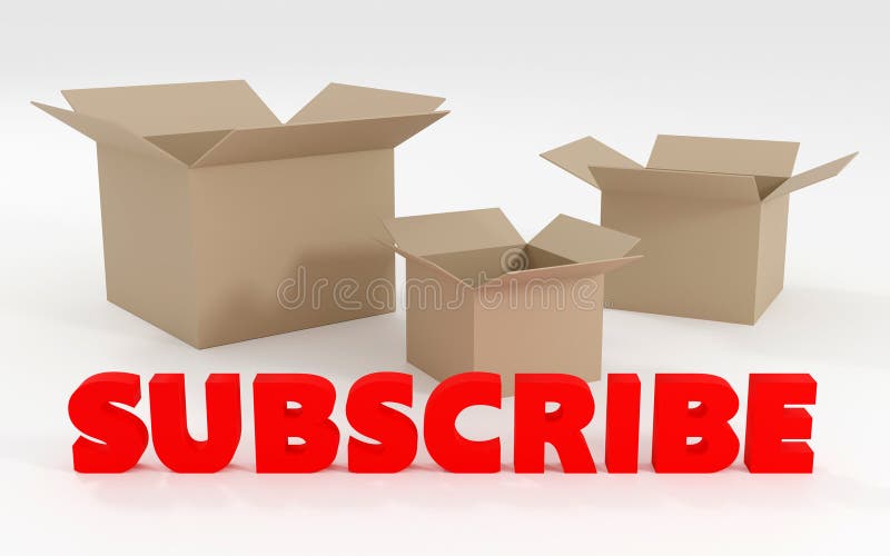 Red Sign Subscribe with Empty Boxes Minimal Concept 3D Render ...