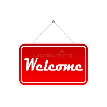 Red Sign Welcome. Vector Illustration Stock Vector - Illustration of ...