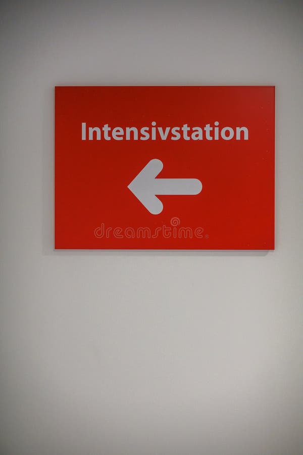 On the Red Sign is the Word Intensive Care Unit Stock Photo - Image of ...